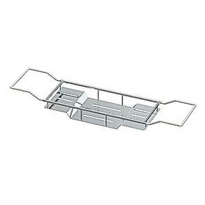 Gatco 1418C Modern Bathtub Caddy, Chrome, 28-37 Inch