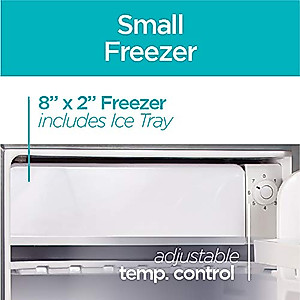 BLACK+DECKER BCRK25V Compact Refrigerator Energy Star Single Door Mini Fridge with Freezer, Cubic Feet, VCM, 2.5 cu.ft, Brushed Metal Finish