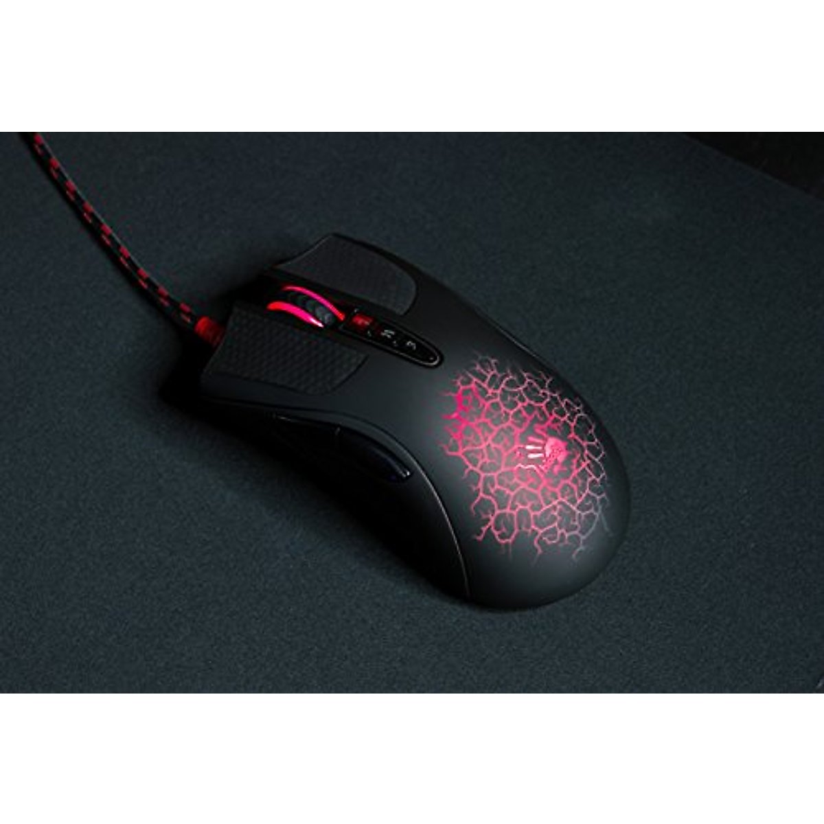 BLOODY AL90 Optical Gaming Mouse with Light Strike (LK) Optical Switch & Scroll - 8 Programmable Buttons and Advanced Macros - Ergonomic Right Hand Grip - Button Grips - Colored Profile Selection