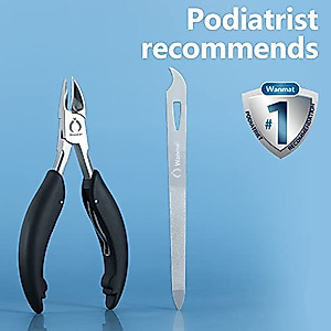 Toe Nail Clipper for Ingrown or Thick Toenails,Toenails Trimmer and Professional Podiatrist Toenail Nipper for Seniors with Surgical Stainless Steel Surper Sharp Blades Lighter Soft Handle