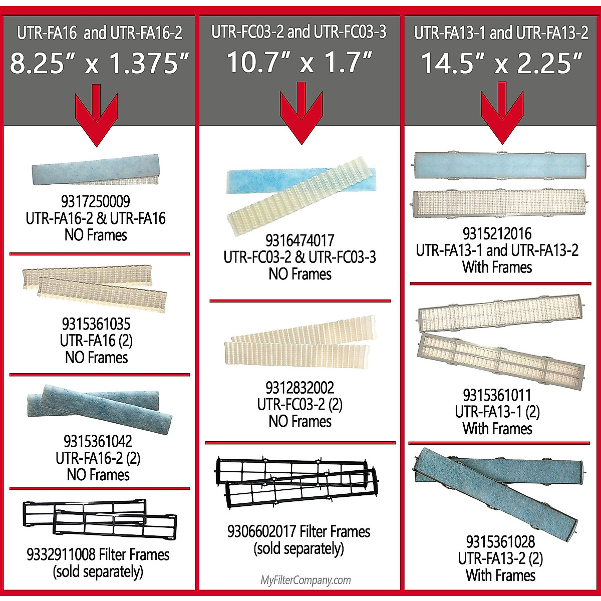 Fujitsu General UTRFA13-1 K9315361011 Mini Split Filter