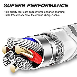 [Apple MFi Certified] 6Pack[3/3/6.1/6.1/6.1/10FT] iPhone Charger Lightning Cable Compatible iPhone 14Pro/14/13Pro/13/12Pro/12/11Pro/11/XS and More(Silver)