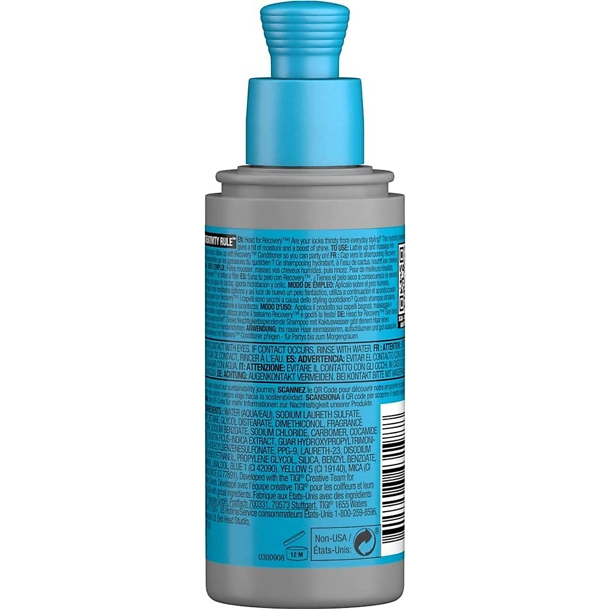 TIGI BED HEAD RECOVERY MOISTURIZING SHAMPOO FOR DRY HAIR 3.38 fl oz