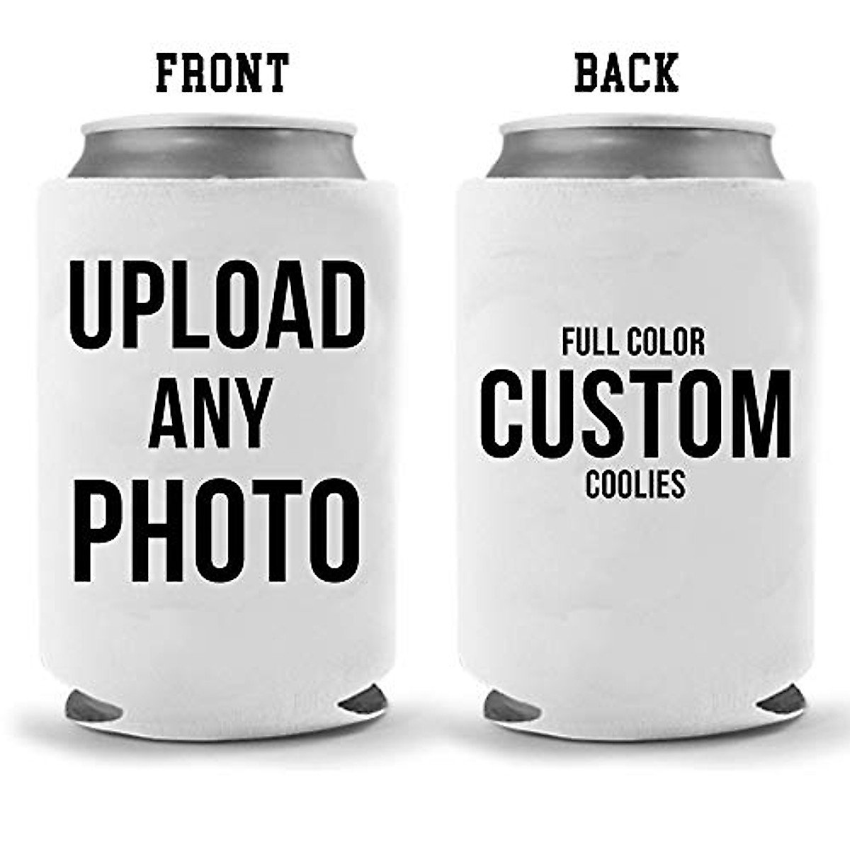 Cool Coast Products | Personalized Custom Can Cooler | Upload ANY Photo Full Color | Funny Novelty Can Coolie Huggie | Beverage Holder | Craft Beer Engagement Wedding Gifts | Insulated (2 Pack)