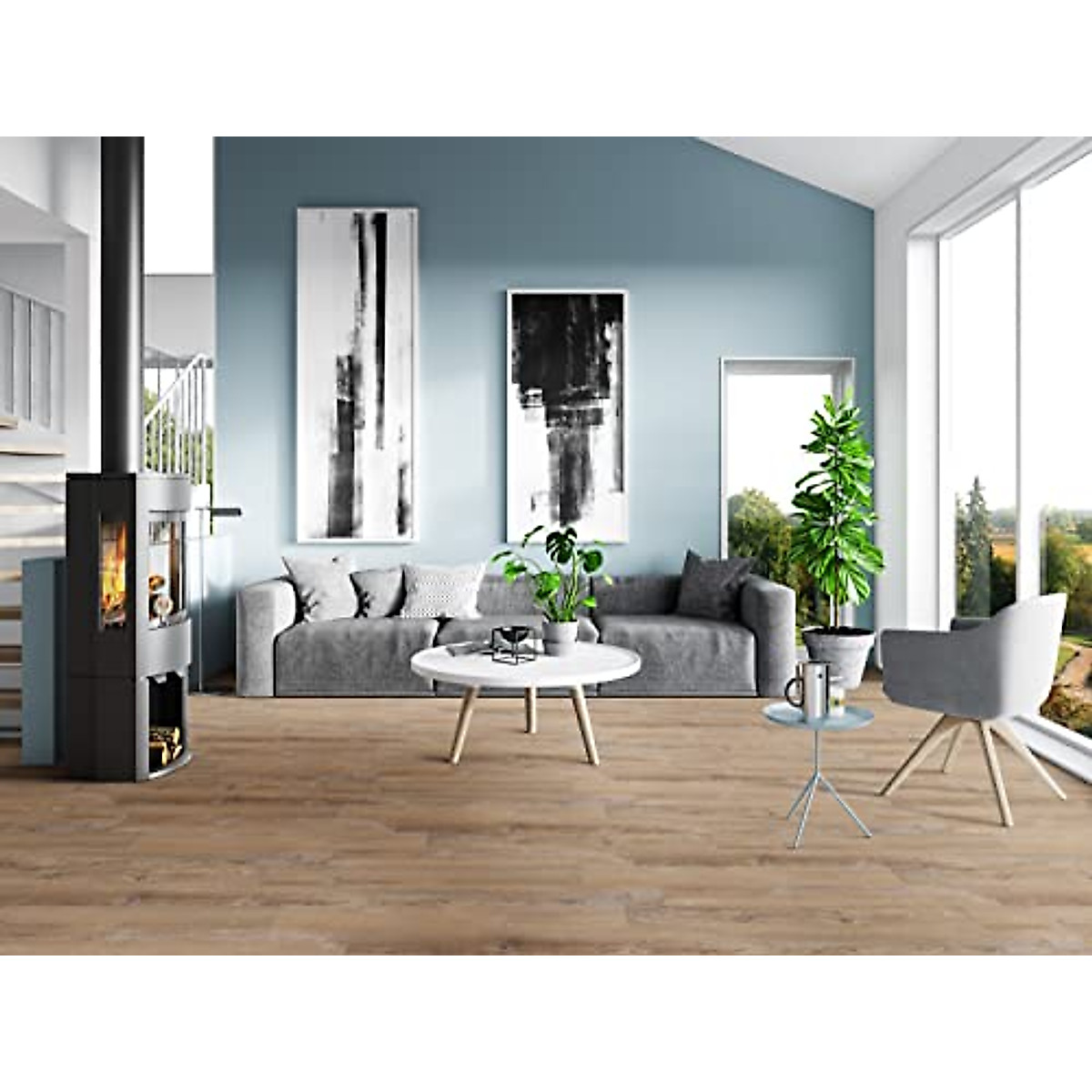 MSI Hampstead 6 inch x 48 inch Gluedown Luxury Vinyl Plank Flooring for Pro and DIY Installation, Beige, CASE, 36 Square Feet