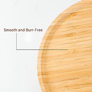 HAOBYBL Lazy Susan Organizer 11" Wooden Lazy Susan for Table 360 Degree Rotating Spice Rack with Non-Slip Mat, for Pantry Countertop, Table Storage