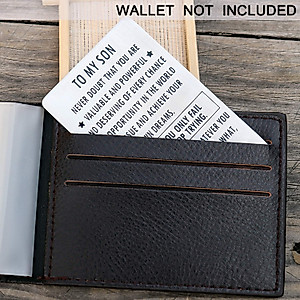 Inspirational Engraved Wallet Inserts to My Son from Mom, Gifts for Son with Motivational Quote, Wallet Insert Cards for Graduation Birthday Gift Ideas