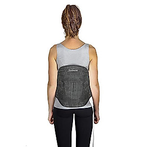 Sunbeam Heating Pad Wrap for Back Pain Relief with Auto Shut Off and Moist Heating Option, 23 x 15", Slate Grey