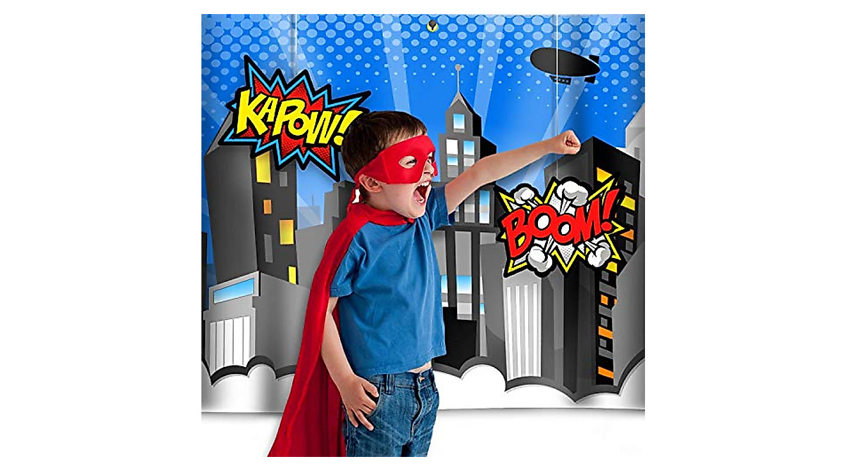 Superhero Backdrop & Photo Props - 4x6 ft Cityscape Decor