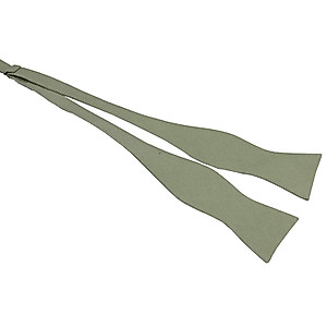 Gollate Mens Solid Linen Self Tie Bow Ties - Classic Butterfly Bowties - Wedding Formal Bowtie (Sage Green)