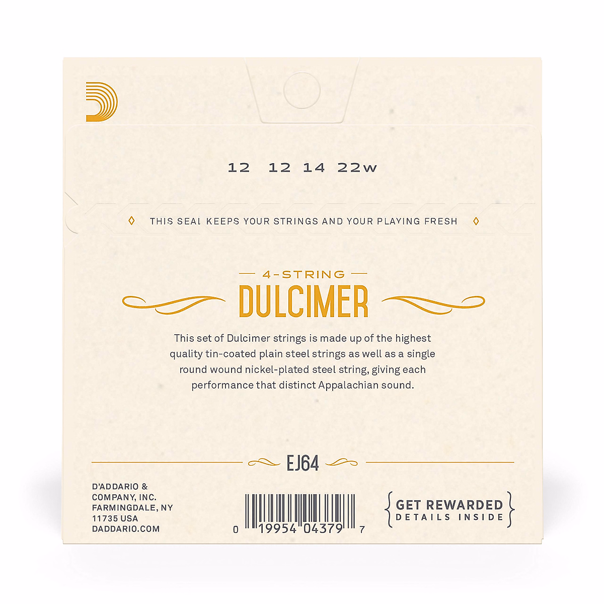 D'Addario EJ64 4-String Dulcimer Strings