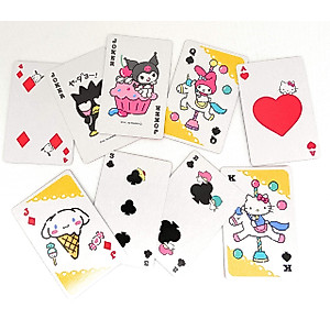 Sanrio Characters Playing Card Hello Kitty, Little Twin Stars, My Melody, Cinnamoroll, Pompompurin, Pochacco 3.5in x 2.4in x 0.7in with Paper case