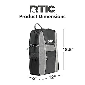 RTIC Chillout 24 Can Backpack Cooler Insulated Portable Soft Cooler Bag for Lunch, Beach, Drink, Beverage, Travel, Camping, Picnic, Car, Hiking, Black/Graphite
