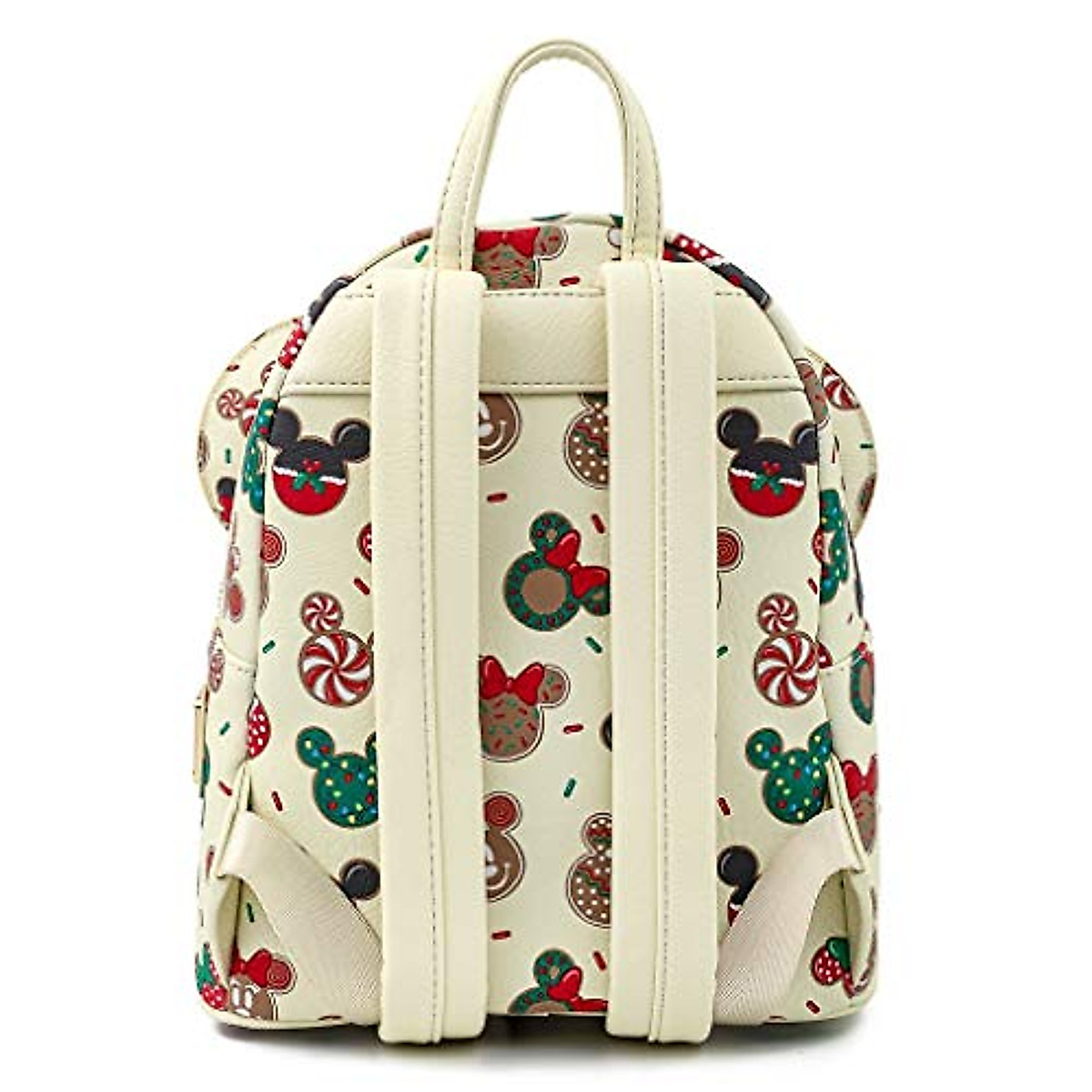 Loungefly Disney Christmas Mickey and Minnie Cookie Adult Womens Double Strap Shoulder Bag Purse with Ears Headband