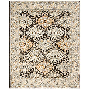 SAFAVIEH Aspen Collection Area Rug - 8' x 10', Beige & Brown, Handmade Boho Wool, Ideal for High Traffic Areas in Living Room, Bedroom (APN304A)