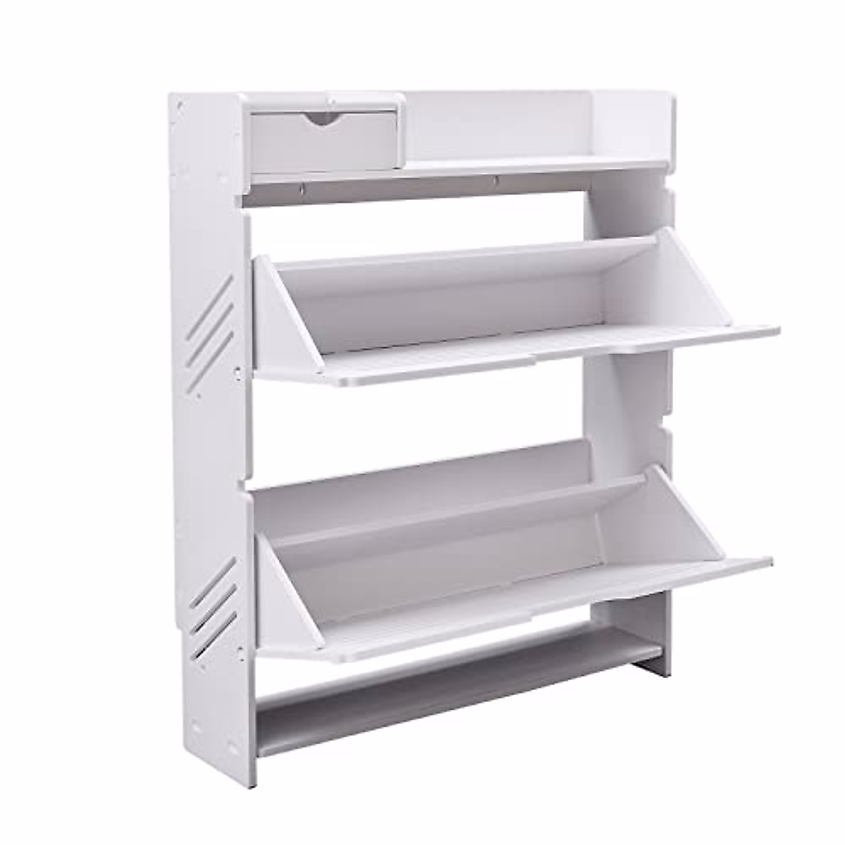 DYRABREST 2 Tier PVC Shoe Cabinet with Tipping Drawers,Multifunctional Modern Shoe Cabinet,Freestanding Shoe Rack Storage Organizer for Entrance,Hallway,Foyer,2 Kinds (Large)