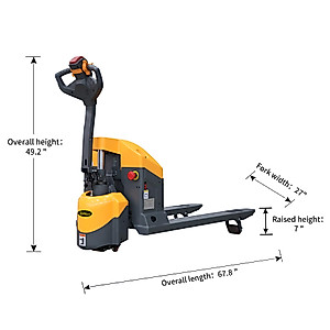APOLLOLIFT Full Electric Pallet Jack with Emergency Key Switch 3300lbs Capacity 48" x27" Forks Pallet Truck for Narrow Space