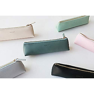 Doraking Pencil Bag Pen Case Cosmetic Makeup Bag Pen Pencil Stationery Pouch Bag Case/PU Leather Small Pencil Pouch Students Stationery Pouch Zipper Bag for Pens, Pencils, Markers (Pink)