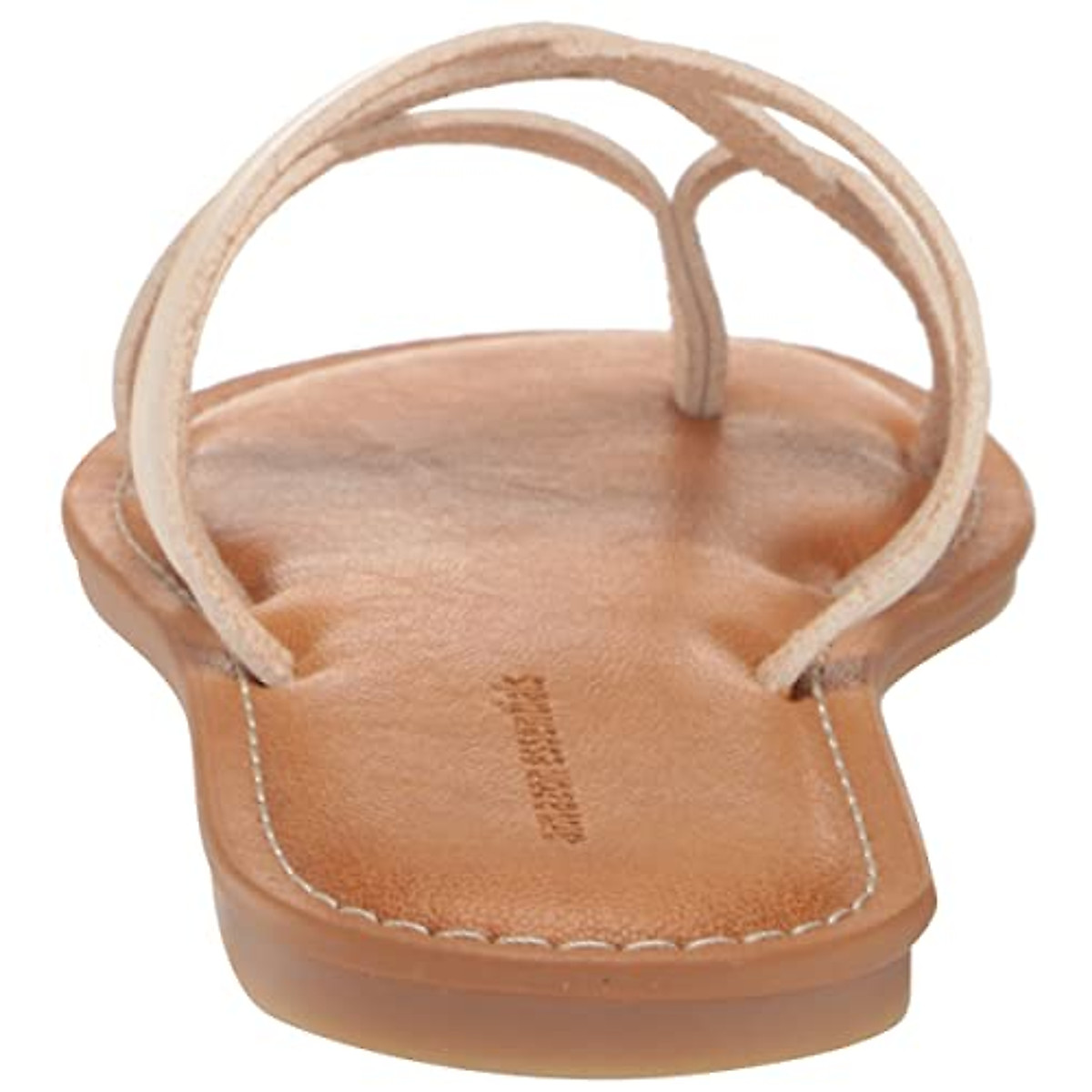 Amazon Essentials Women's Strappy Slide Flat Sandal, Light Beige, 8