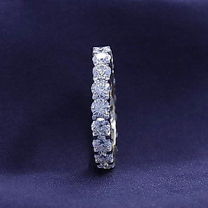 SAVEARTH DIAMONDS 2 1/16 ct. t.w Round Cut Lab Created Moissanite Diamond Eternity Wedding Band Ring In 14K Solid Yellow Gold (VVS1 Clarity, 2.07 Cttw) Ring Size-7