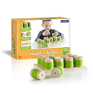 Guidecraft Weight Cylinders Toy - Kids Early Learning and Development Toy, Matching and Sorting Game for Toddlers