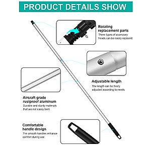 Yetolye Light Bulb Changer for High Ceilings, Lightweight Light Bulb Changer,High Reach Light Bulb Changer Reach up to 18FT,High Ceiling Light Bulb Changer with Pole-12FT Extension Pole