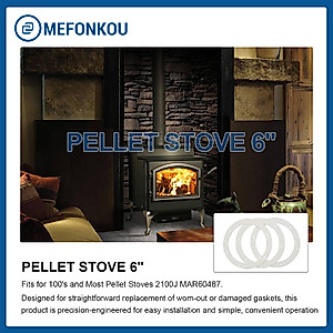 MEFONKOU 6" Pellet Stove White Gasket for Combustion Exhaust Fan Mounting Blower to Housing Seal with 100's and Most Pellet Stoves 2100J（3/pack）