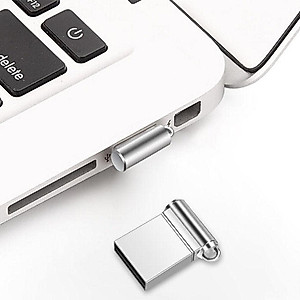 weiyufang Mini USB Flash Drive Portable Memory Stick Metal Pen Drive Small U Disk Key Ring Thumb Drive Low Profile USB Key for Data Storage and Backup (Silver)
