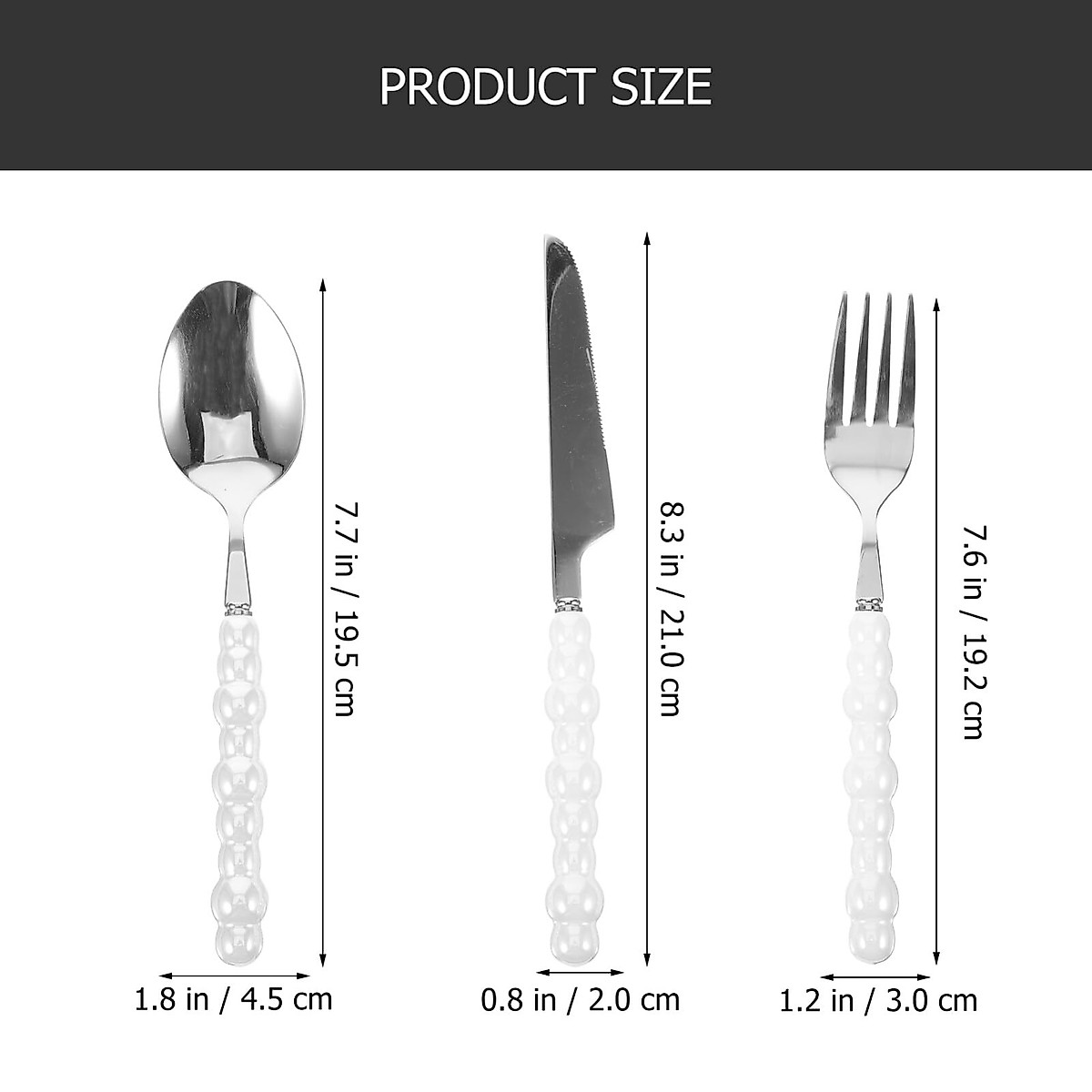 OSALADI 1 Set Dinnerware Serving Utensils Silverware Flatware Eating Utensils Western Food Tableware Steak Cutlery Home Tableware Home Cutlery Knives Stainless Steel White Ceramics