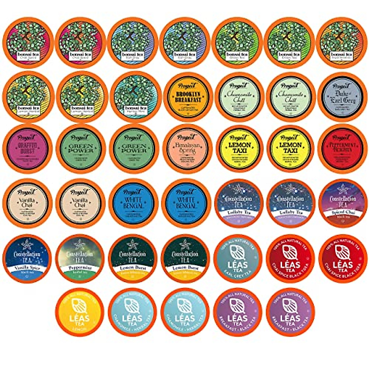 Two Rivers Assorted Tea Sampler Variety Pack for Keurig K-Cup Brewers, 40 Count