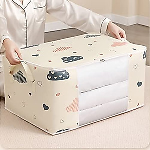 Comforter Storage Bag Folding Organizer Bag for King/Queen Comforters, Pillows, Blankets, Bedding/Quilt, Duvet Blanket Mothproof Space Save