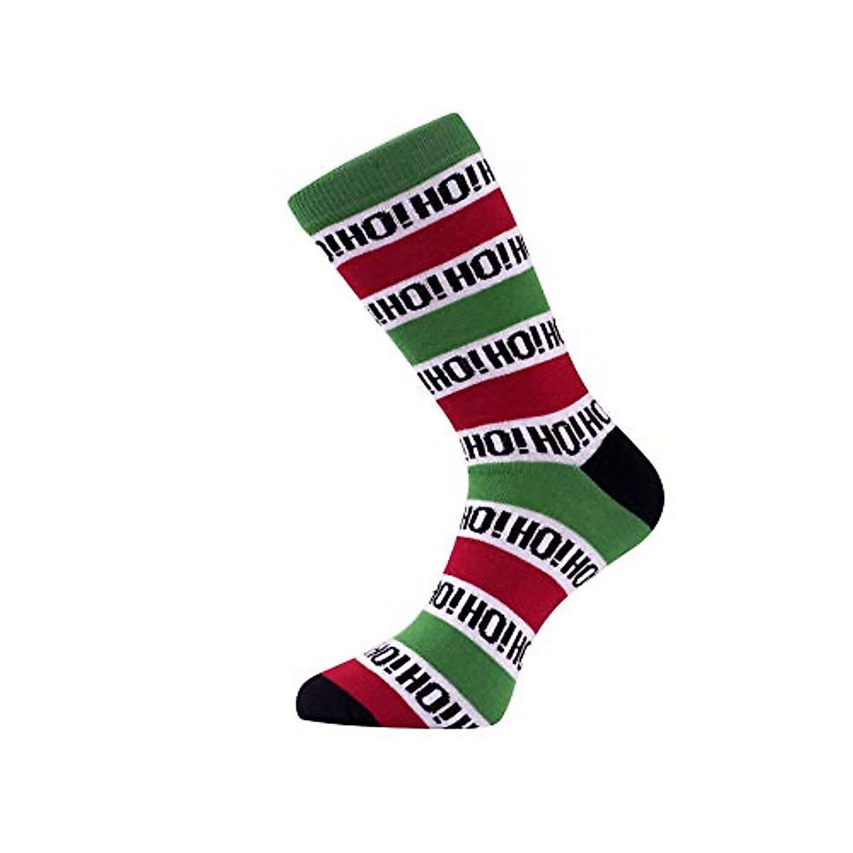 Urban-Peacock Men's Holiday Novelty Fun Dress Socks (Multiple Patterns to Select From) (Ho! Ho! Ho! - Striped, 1)