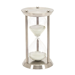 Deco 79 Glam Metal Cylinder Timer, 7" x 7" x 12", Silver