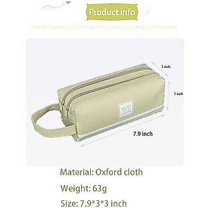 Pencil Case Box for School Office,Durable Pen Carrying Case with Zipper,Lightweight & Spacious Pencil Bag Pouch Box Organizer (Green)