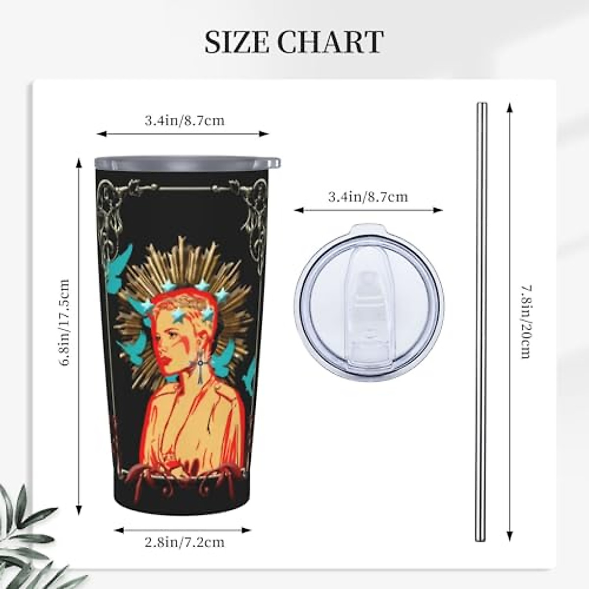 HIKTIEK Halseys Stainless Steel Insulated Car Sippy Cup With Lid Travel Mug for Cold Hot 20 oz