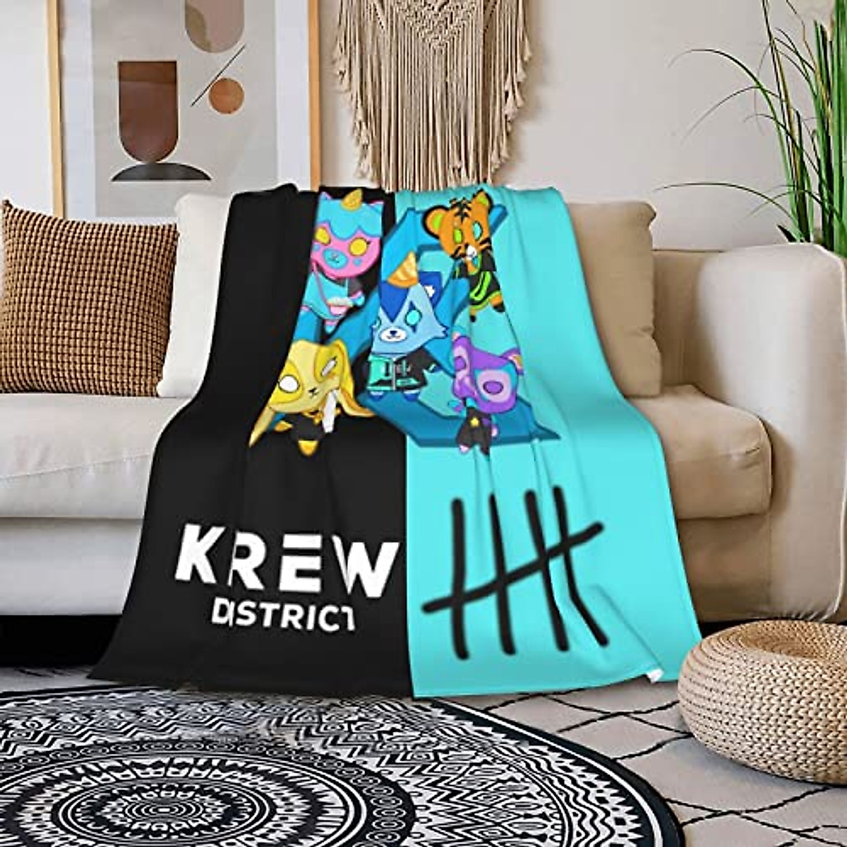 Soft Flannel Team K R E W Blanket Throw Blanket Suitable Ultra Soft Micro Fleece Blanket for Bed Sofa Car 80"x60"