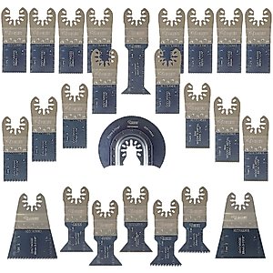 25 x SabreCut SPK25A Premium Fast Fit OMT Mix Blades Compatible with Dewalt Bosch Fein (Non-StarLock) Makita Milwaukee Chicago Craftsman Ryobi Rockwell (HyperLock) Porter Cable Multi Tool Accessories