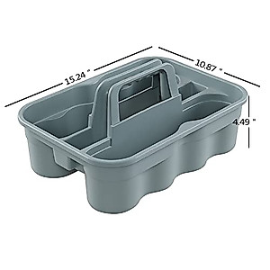 Begale 4-Pack Commercial Products Deluxe Carry Caddy for Cleaning Products, 2 Compartment Plastic Cleaning Basket