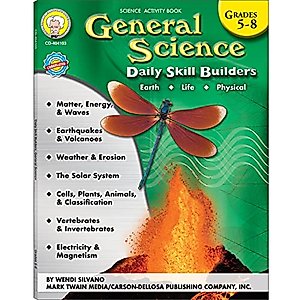 Mark Twain General Science Activity Book, Science for Kids Grades 5-8, Physical, Life, and Earth Science Books, 5th Grade Workbooks and Up, Classroom or Homeschool Curriculum (Daily Skill Builders)