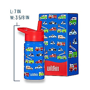 Wildkin 12 Inch Backpack Bundle with 14 Ounce Steel Reusable Water Bottle (Heroes)