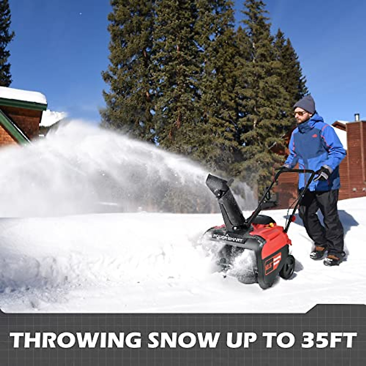 PowerSmart Snow Blower Gas Powered 21-Inch, 212cc Engine Single-Stage Snowblower PS21