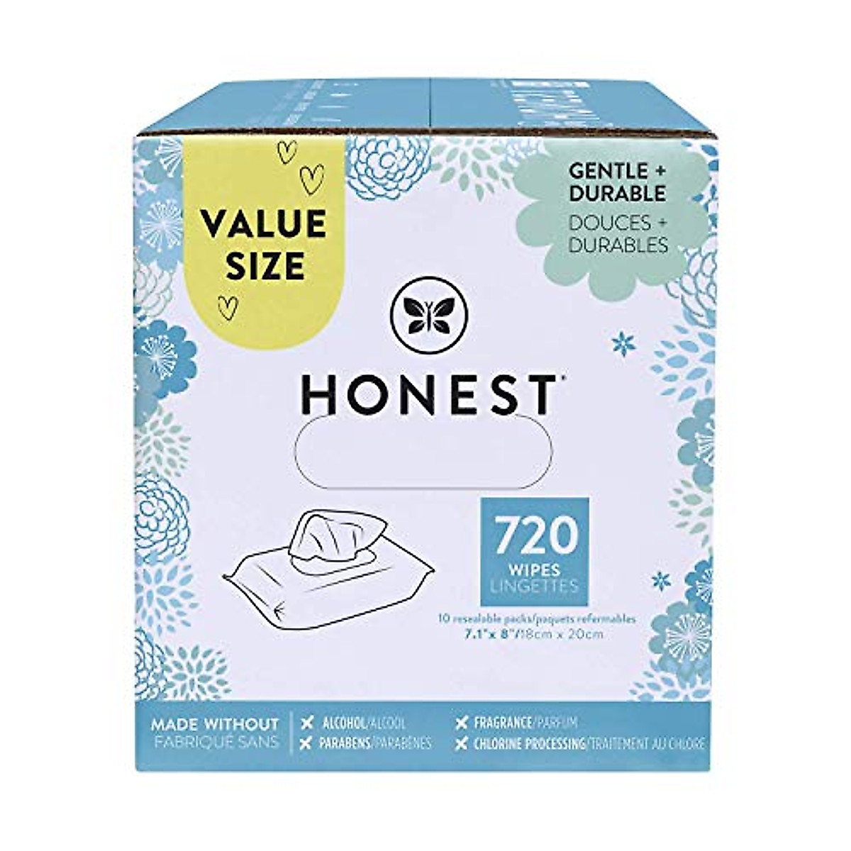 The Honest Company Baby Wipes - 720 Count, 72 Count (Pack of 10)