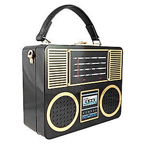 Vintage Hard Case Acrylic Radio Box Clutch Women Totes Bag Shoulder Crossbody Handbag Purse