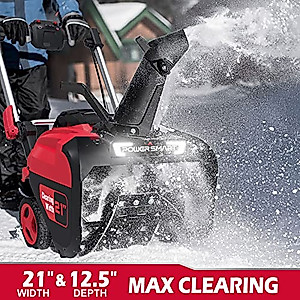 Teeker Snow Blower - 80V 6.0Ah Battery Powered Snow Blower, 21'' Electric Snow Thrower, Cordless Snow throwers