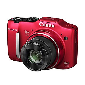 Canon PowerShot SX160 is 16.0 MP Digital Camera with 16x Wide-Angle Optical Image Stabilized Zoom with 3.0-Inch LCD (Red)