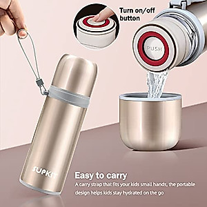 SUPKIT Small Coffee Thermos, Stainless Steel Thermos Cup, BPA Free, Insulated Water Bottle for Hot Drink and Cold Drink, Perfect for Biking, Camping, Office, Car or Outdoor Travel (12 oz, Silver)