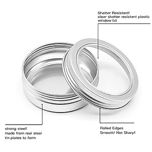 Lainrrew 15 Pack 2oz Metal Round Tins, Aluminum Empty Candle Tins with Screw Lid Small Storage Travel Tin Jars Containers for Spices, Candles, Arts & Crafts, Cosmetics (2oz)