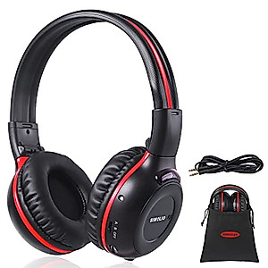 SIMOLIO IR Wireless Headphones for Car DVD Player Headrest Video, On-Ear Infrared Headphones Headset Universal, w/Storage Bag & 3.5mm Aux Cord, 2 Channel Automotive IR Headphone, Foldable and Durable