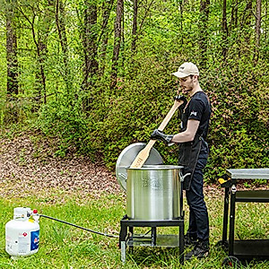 FEASTO 100QT Aluminum Boil Kit with Basket Perfect for Seafood Boiling and Steaming, Outdoor Propane Gas Cooker with Adjustable 0-10 PSI Regulator, Non-Assembly Frame Stand