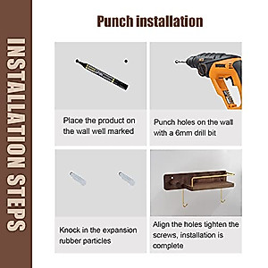 CATOOMUU for Dyson Supersonic Hair Dryer Wall Mount Stand Holder, Blow Dryer Accessories and Attachments Organizer Storage Rack, Wood